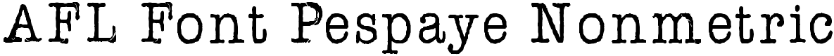 AFL Font Pespaye Nonmetric Fonte | Visualizar